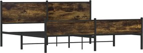 Kovový rám postele bez matrace kouřový dub 193 x 203 cm 3301389