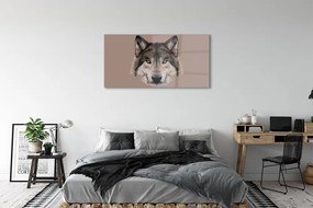 akrylový obraz malované vlk 125x50 cm