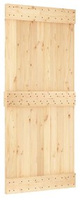 Posuvné dveře s kováním 90 x 210 cm masivní borové dřevo,  3203233