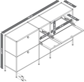 Tchibo - Kovová odkládací skříňka CN3 - barva: černá
