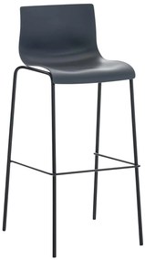 Barová židle Hoover ~ plast, kovové nohy černé - Šedá