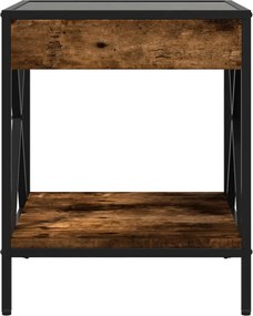 Noční stolek s Infinity LED kouřový dub 40 x 40 x 49 cm 3284098