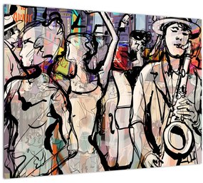 Skleněný obraz - Jazzová noc (70x50 cm)