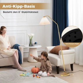 Costway Stojací lampa obývací pokoj 168 cm E27 oblouková lampa s nastavitelnou