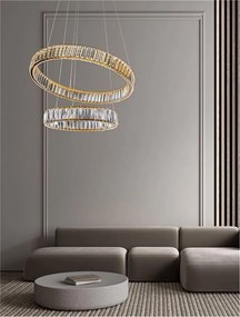 NV 9333077 Závěsné svítidlo AURELIA zlatý kov a křišťál LED 46W 230V 3500K IP20 stmívatelné - NOVA LUCE