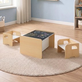 Costway Dětský stůl s 2 židličkami set a židlí s deskovým hracím stolem