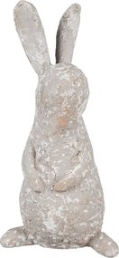 Béžová antik dekorace socha králík - 15*12*31 cm