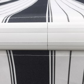 Balkonová markýza Outsunny, 3,95 x 2,45 x 3,50 m, odolná proti UV záření, pro všechny povrchy, s ruční klikou, hliník, polyester, bílá + modrá | Aoso