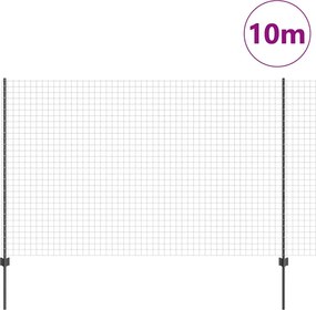 Euro plot s pilotem 10 x 1,5 m Ocel potažená PVC Šedá Síťovina 3336060