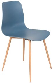OnaDnes -20% White Label Modrá plastová jídelní židle WLL LEON