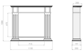 InFire - BIO krb 115x100 cm 3kW bílá