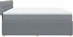 Box spring postel s matrací světle šedá 200 x 200 cm textil 3289870