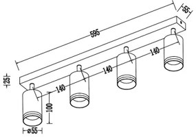 Bodové svítidlo PIPE 4xGU10/10W/230V bílá