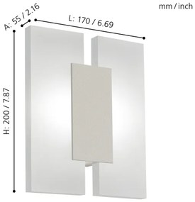 Eglo 96043 - LED nástěnné svítidlo METRASS 2 2xLED/4,5W/230V