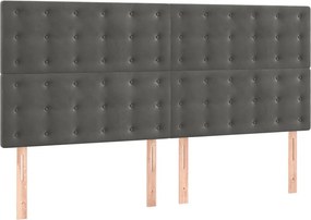 Box spring postel s matrací tmavě šedá 180x200 cm samet 3129466