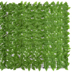 vidaXL Balkónová zástěna se zelenými listy 300 x 150 cm