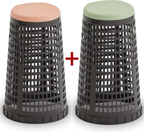 Plastový odpadkový koš na 120 l pytle 1+1 ZDARMA černý, červená + zelená
