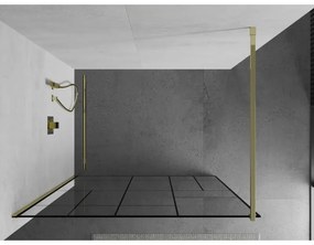 Mexen Kioto sprchová zástěna 120x200 cm 8 mm, zlatý profil, sklo černý vzor 2, 800-120-101-50-78