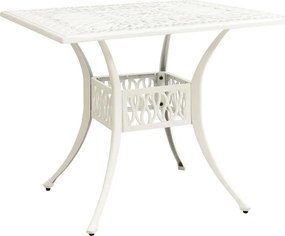 vidaXL Zahradní stůl 90 x 90 x 73 cm litý hliník [315588] Barva: Bílá
