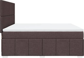 Box spring postel s matrací tmavě hnědá 180x200 cm textil 3291743
