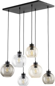 TK Lighting Černý závěsný lustr Cubus pro žárovku 6x E27 TK2164