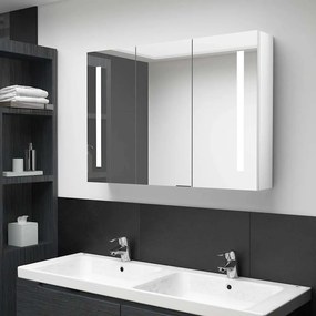 LED koupelnová skříňka se zrcadlem 89 x 14 x 62 cm zářivě bílá 326531