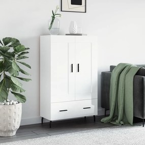 vidaXL Skříň highboard 69,5 x 31 x 115 cm kompozitní dřevo [830344] Barva: bílá s vysokým leskem