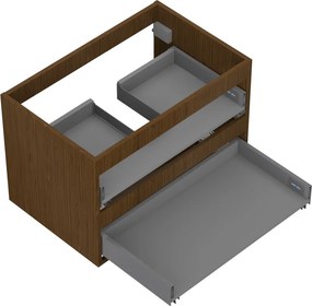 Mexen Box-A, závěsná skříňka 70 cm, 2 zásuvky, ořech, 91AX0-0700-470-2-86