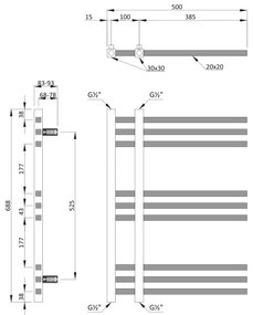 Sapho - Koupelnový radiátor MAGDALENA 241W/230V 50x69 cm lesklý chrom