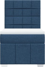 Box spring postel s matrací modrá 90x200 cm textil 3293857