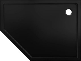 Mexen Flow, pětiúhelníková sprchová vanička slim 100 x 80 cm, pravá, černá matná, 46P708010R
