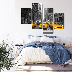 Vícedílný obraz Žluté Taxíky V New Yorku Nedostatek Nedostatek Plátno Canvas 240x150