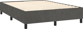 Box spring postel s matrací tmavě šedá 140x200 cm samet 3143266
