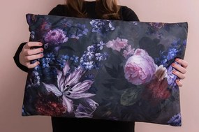 Zelený květovaný polštář s výplní - 60*40*4 cm