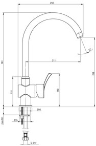 Deante Kostel, dřezová baterie s ramenem ve tvaru "U", chromová, BFK_062M