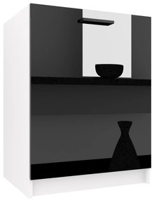 Kuchyňská skříňka Belini dřezová 60 cm černý lesk
bez pracovní desky  INF SDZ60/0/WT/B/0/B1