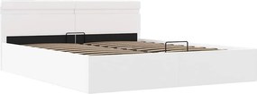 Rám postele LED s úložným prostorem bílý umělá kůže 160x200 cm 285550