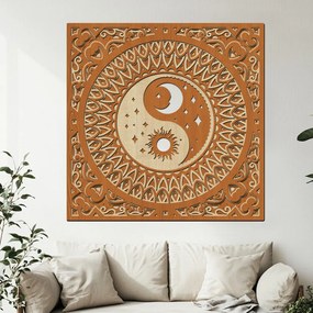 dřevo života Dřevěná 5 vrstvá mandala YING YANG Zvolte rozměr (cm): 80, Zvolte barevný dekor: třešeň-javor