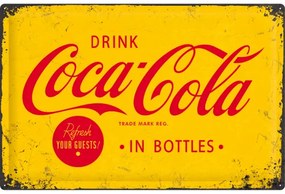 Postershop Plechová cedule - Coca-Cola (žlutá) 40x60 cm