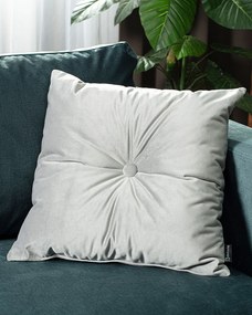 Sametový polštář Velvet s knoflíkem barva šedá látka lesklé, sametová