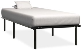 Rám postele černý kov 90 x 200 cm - Default Title