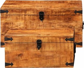 Úložné truhly sada 2 ks hrubé mangovníkové dřevo 241634