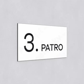 ACCEPT Označení podlaží "3. PATRO" - stříbrná tabulka - černý popis