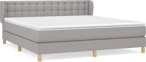 Box spring postel s matrací světle šedá 160 x 200 cm textil 3127133
