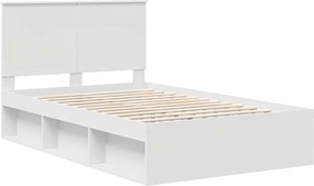 Rám postele s čelo Bílá 120 x 190 cm Masivní borové dřevo 3411037