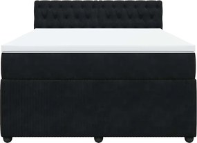 Box spring postel s matrací černá 160x200 cm samet 3287790