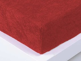 XPOSE® Froté prostěradlo Exclusive - tmavě červené 90x200 cm