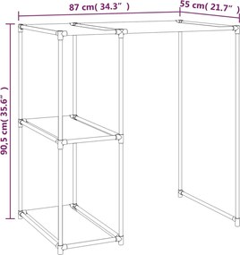 vidaXL Úložný regál nad pračku 87 x 55 x 90,5 cm železo [343146] Barva: krémová