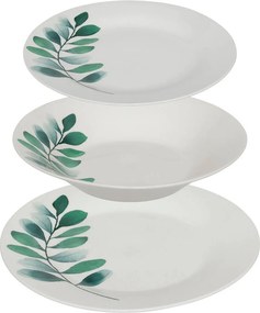 Sada jídelních talířů pro 6 osob VEGETAL, 18 kusů