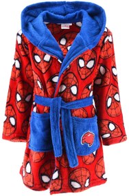 Dětský fleece župan s modrou kapucí Spiderman, EU 98